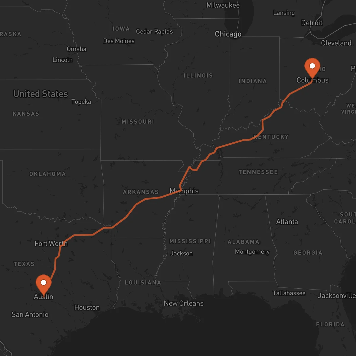 Freight Transport from Columbus to Austin | Control Terrestre