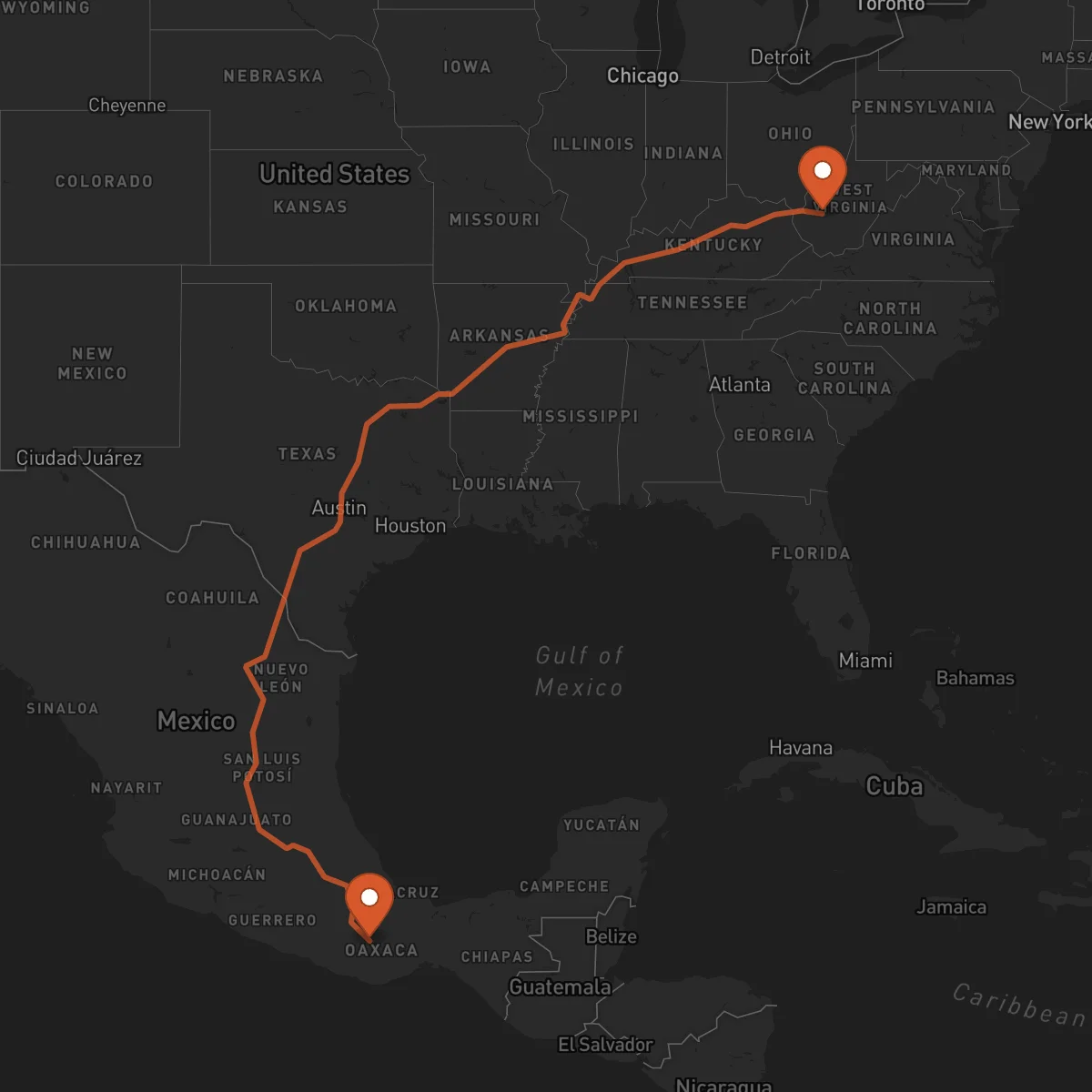 Transporte FTL Charleston a Oaxaca | Transporte Transfronterizo