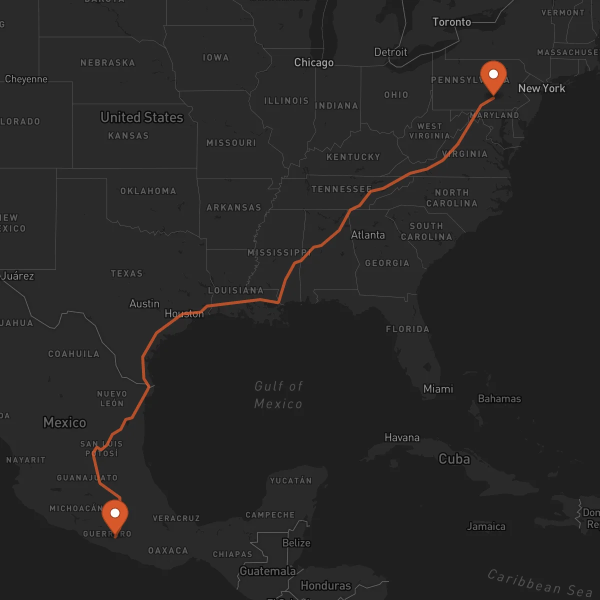Transport de fret FTL Chilpancingo à Harrisburg | Control Terrestre