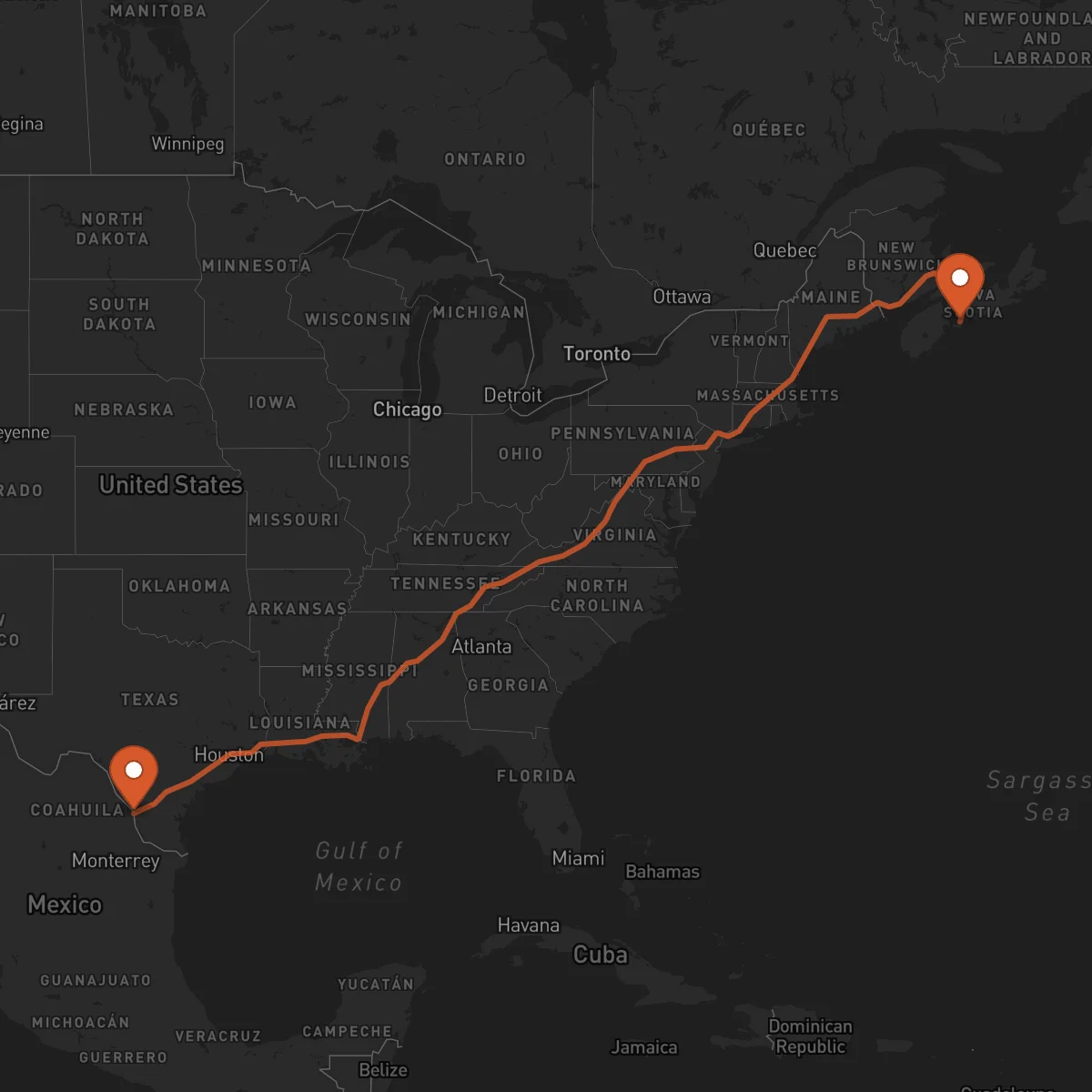 FTL Freight Transport Laredo to Halifax | Control Terrestre