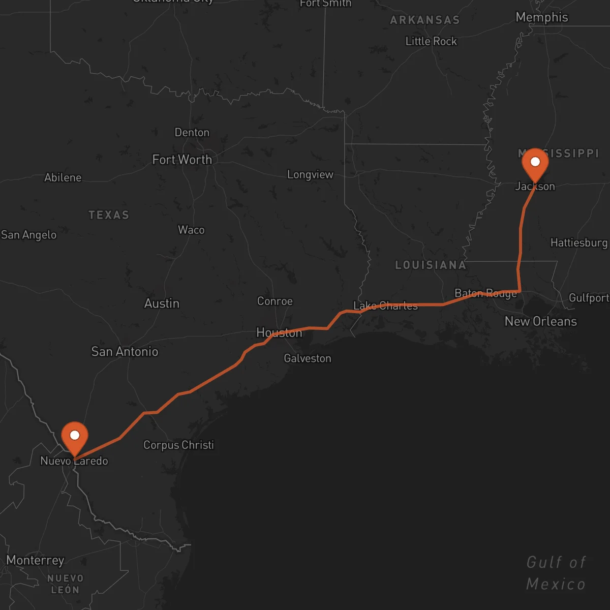 Freight Transport from Jackson to Laredo | Control Terrestre