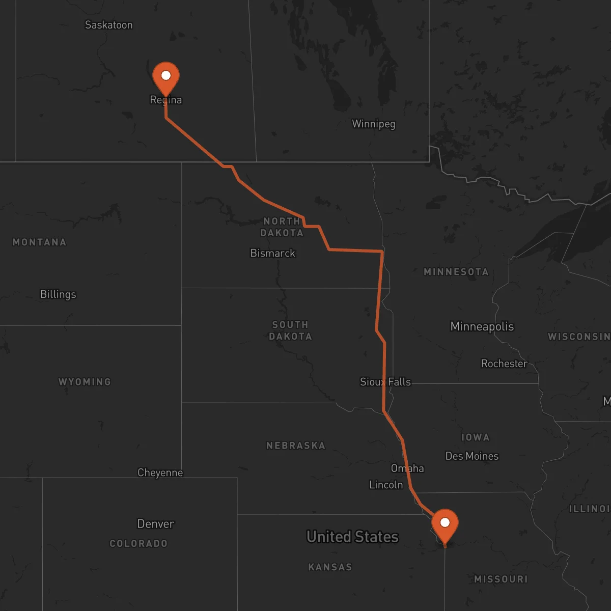 Freight Transport from Regina to Kansas City | Control Terrestre