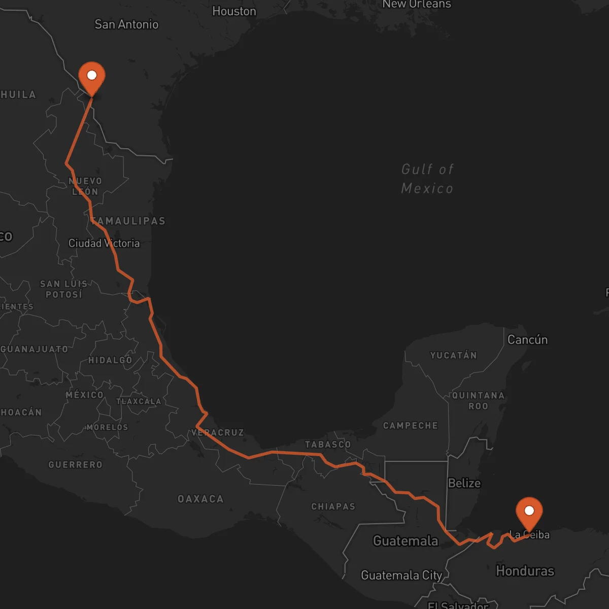 Freight Transport from La Ceiba to Laredo | Control Terrestre