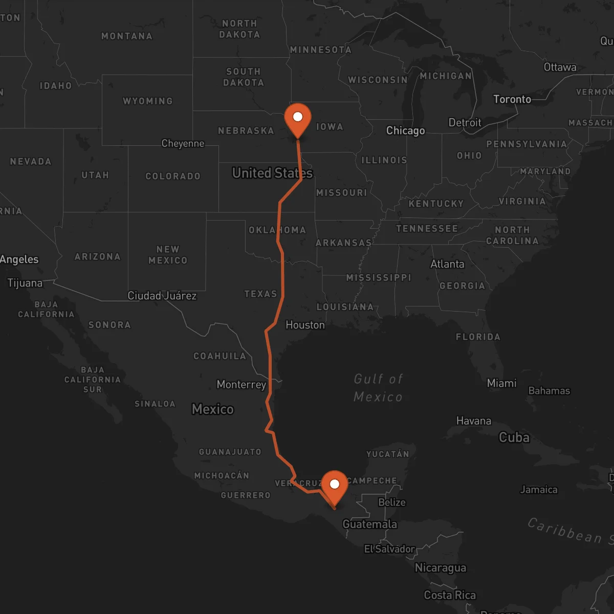 Freight Transport Omaha to Tuxtla Gutiérrez | Control Terrestre